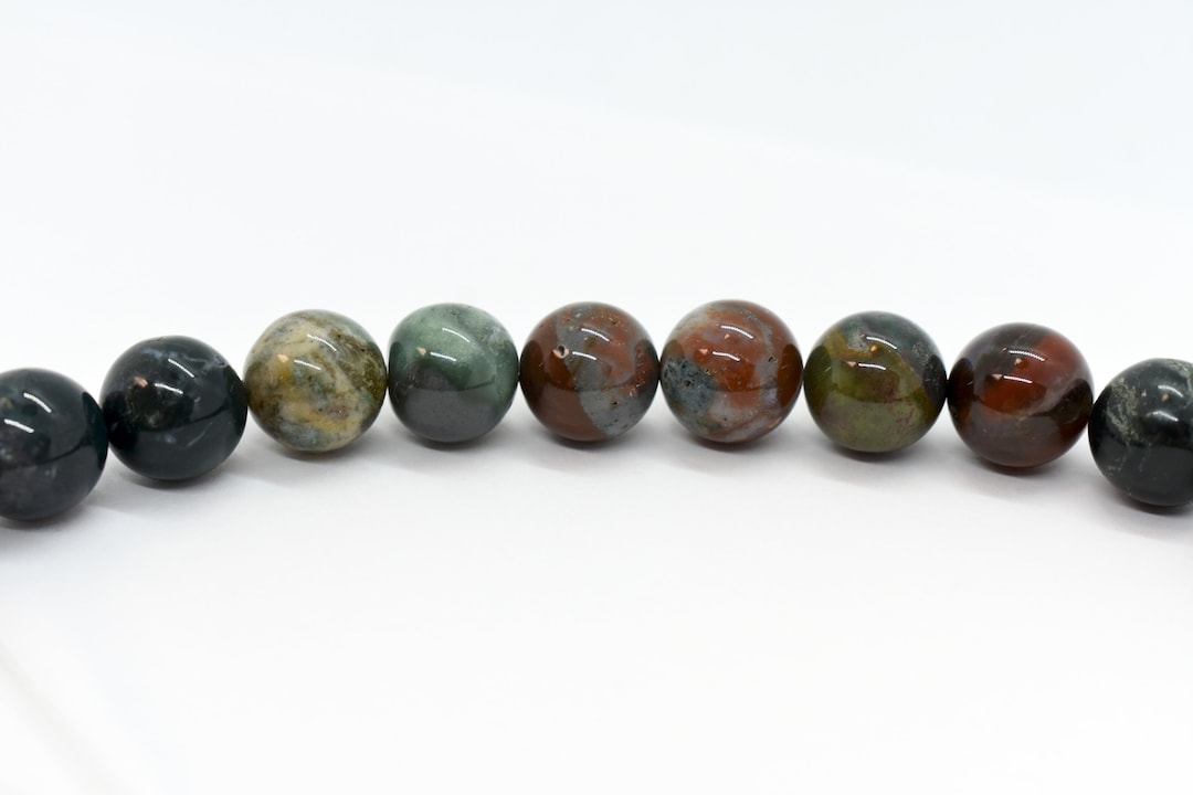 Bloodstone (natural)a Grade Round Green & Red Gemstone Beads for ...