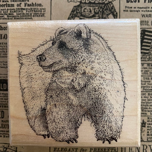 Teddy Bear Rubber Stamp - Etsy