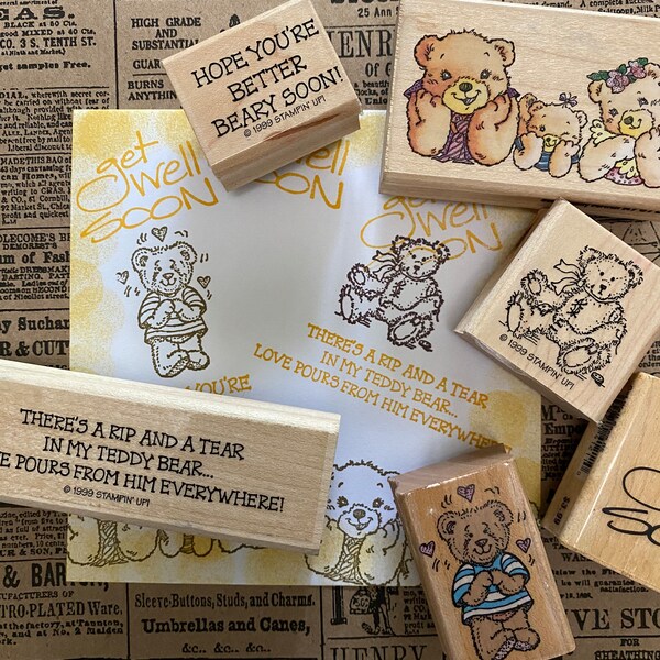 Teddy Bear Rubber Stamp - Etsy