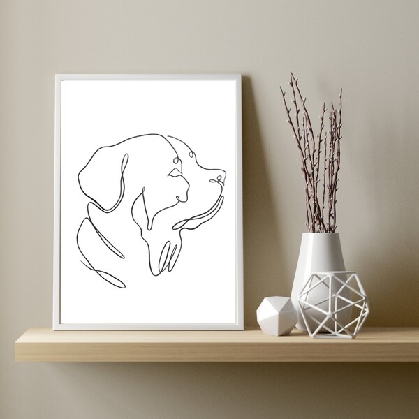 Rottweiler Line Art - Etsy