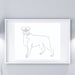 Modern Minimalist Line Drawing of Boxer Dog, Fine Art Print of Simple ...