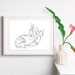 Cute Line Drawing of Kitten Playing With a Butterfly Single - Etsy