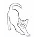 Single Line Drawing of a Cat Stretching, Cat Doing Big Stretch ...