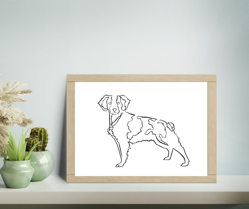 Brittany Dog Line Art Print: Minimalist One Line Drawing (digital ...