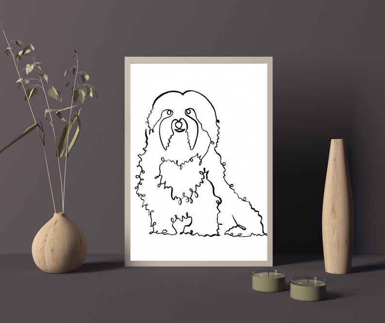 Havanese Line Art Print: Modern Dog Home Decor (digital Download) - Etsy