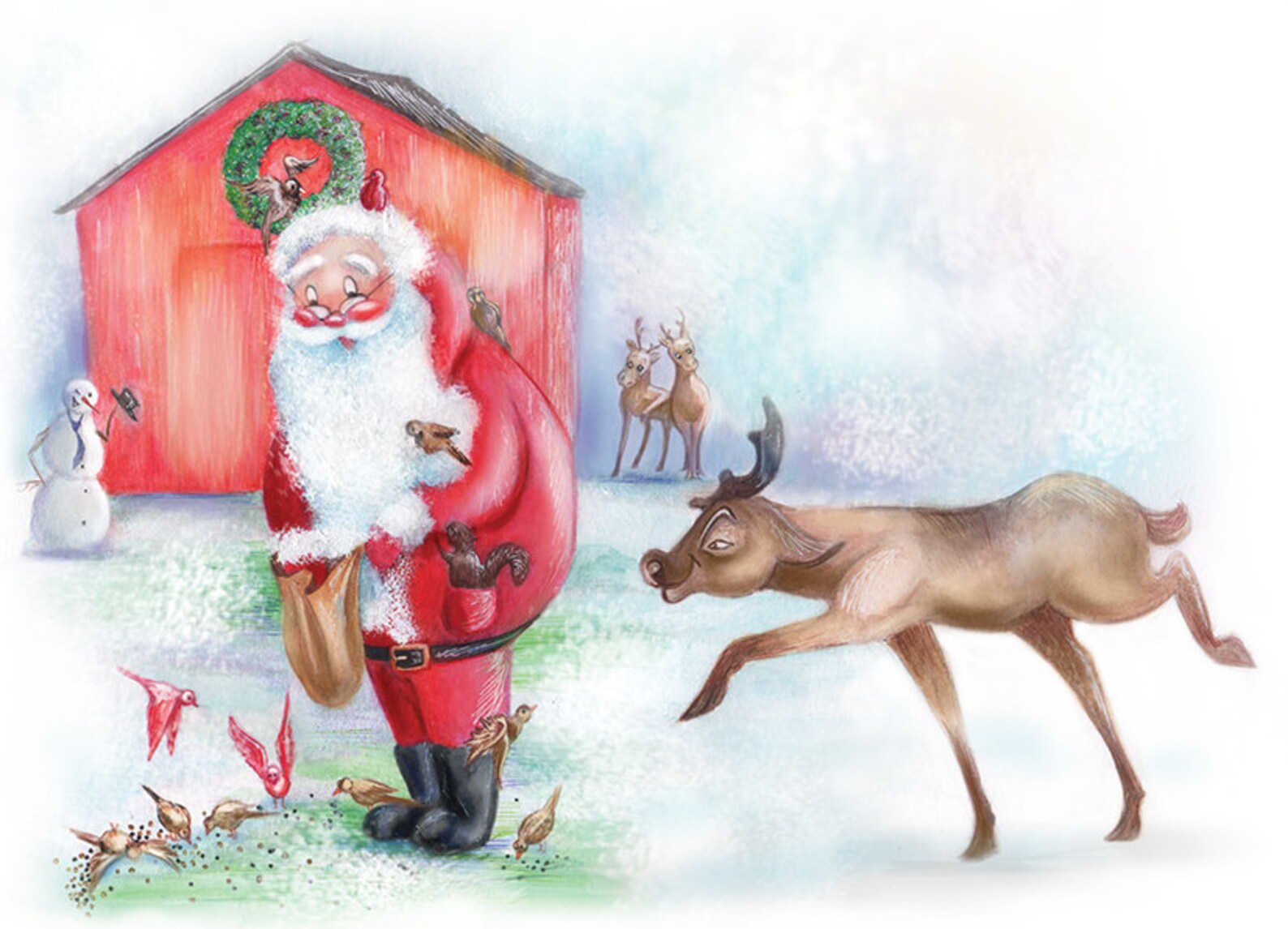Reindeer Funny Christmas Card With Naughty Reindeer, Santa's Having a ...