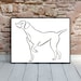 Abstract Line Drawing of German Shorthaired Pointer, Digital Fine Art ...