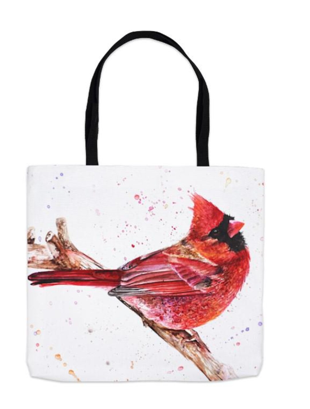 Cardinal Tote Bag: Watercolor Bird Art, Durable Polyester - Etsy