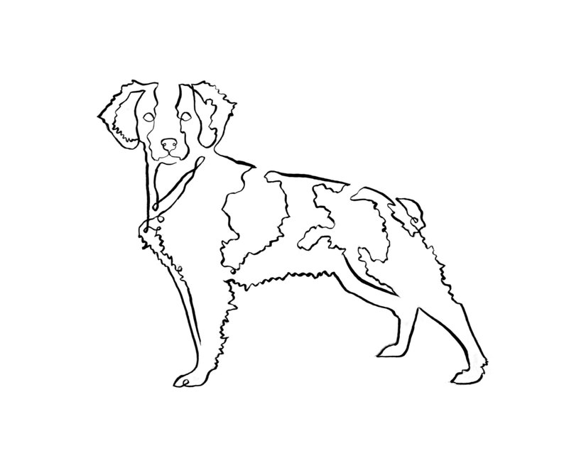 Brittany Dog Line Art Print: Minimalist One Line Drawing (digital ...