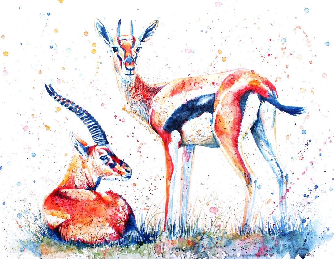 Watercolor Gazelle Painting: Safari Nursery Art (digital Download) - Etsy