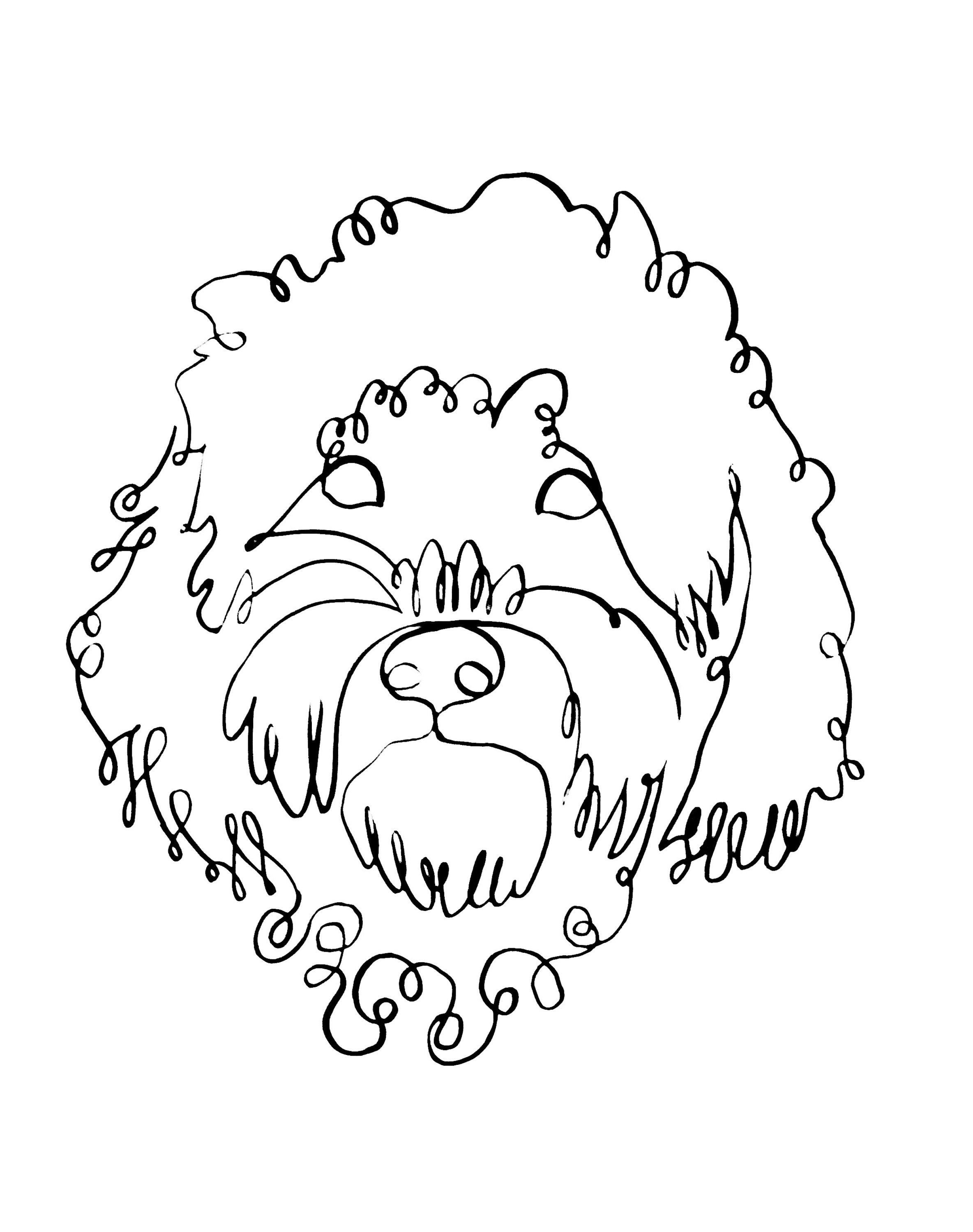 Abstract Line Drawing of Goldendoodle Doodle Dog Art Digital - Etsy
