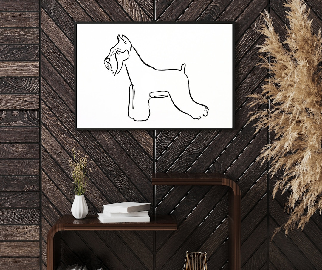 Schnauzer Single Line Drawing, Modern Cool Sleek Sophisticated Mature ...