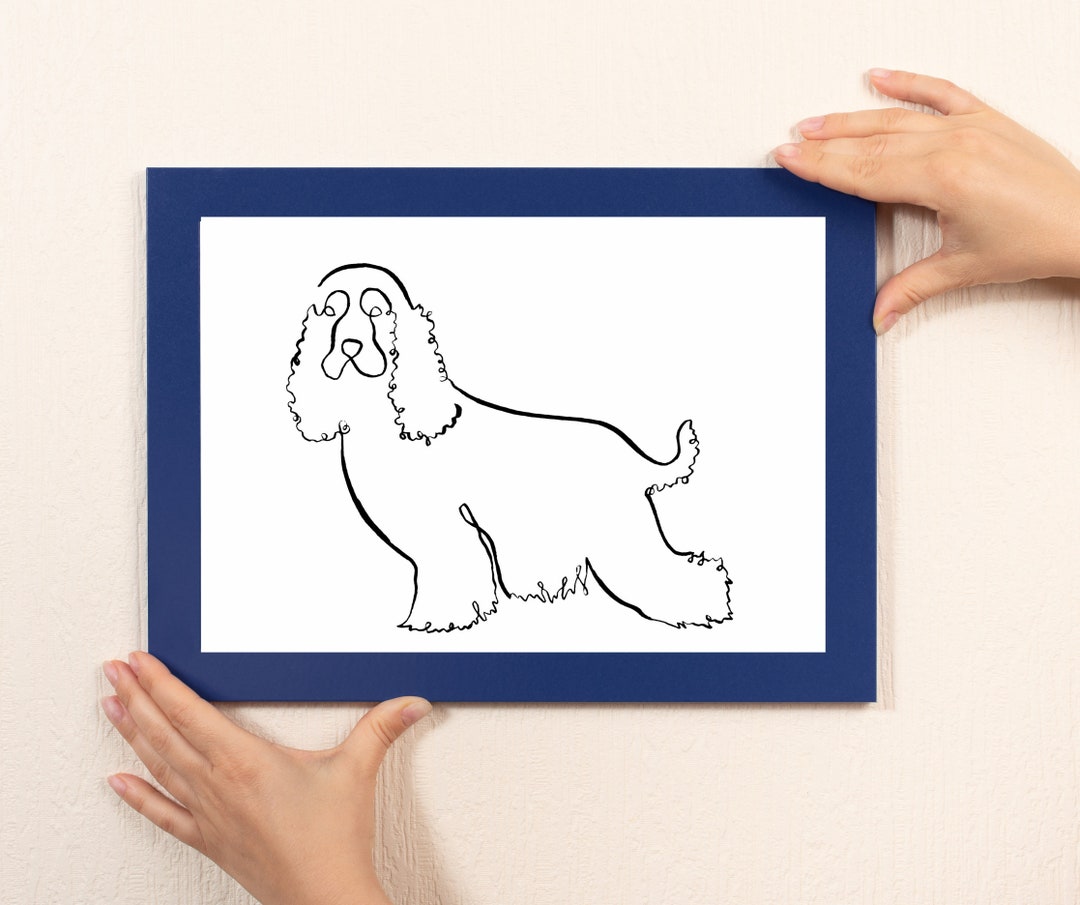 Cocker Spaniel Line Art Print: Modern Minimalist Dog Portrait (digital ...
