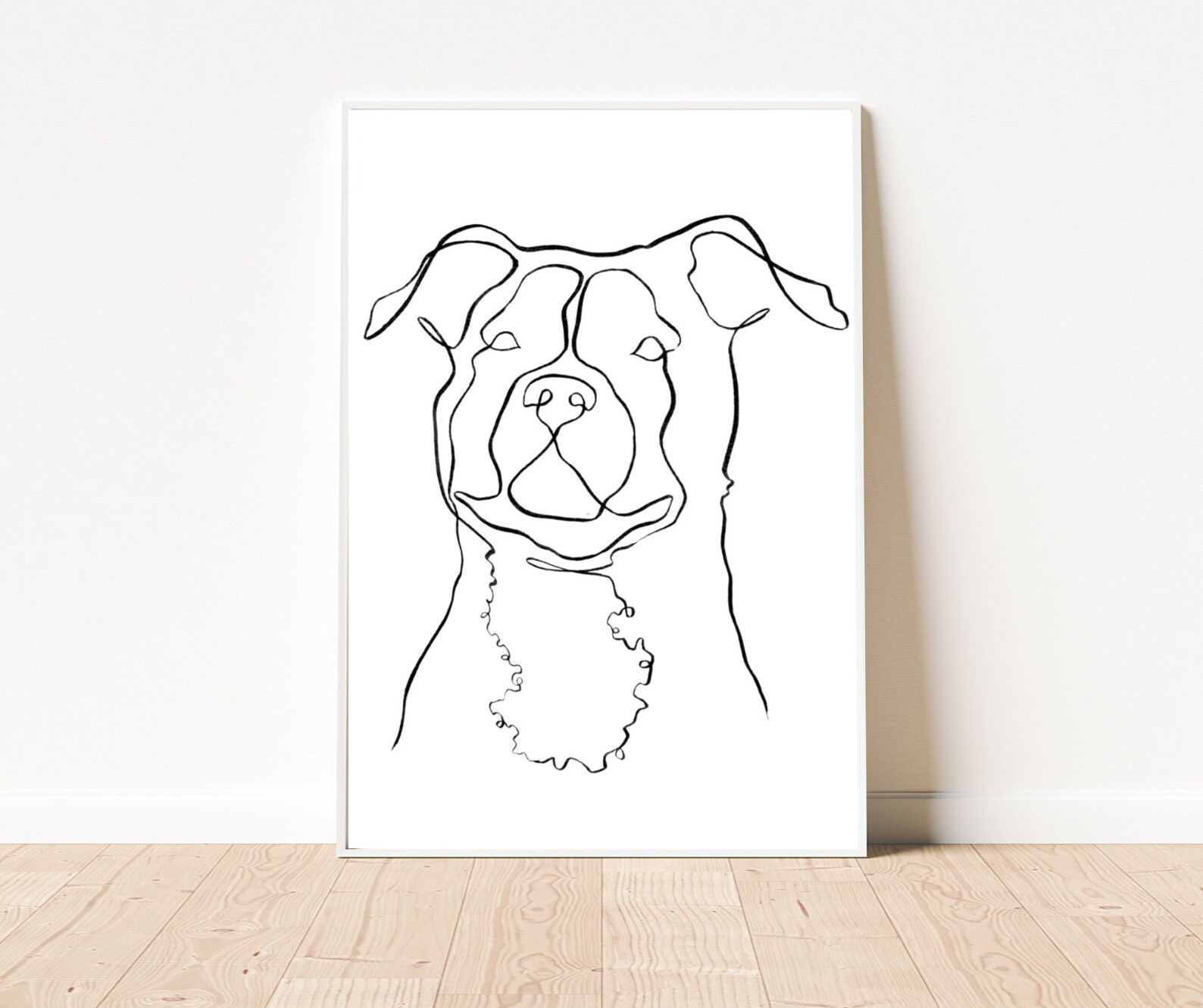 Pitbull Line Art Print: Single Line Drawing (digital Download) - Etsy