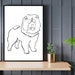 Simple One Line Drawing of Cute Chow Chow Dog, Dog Line Drawing Fine ...