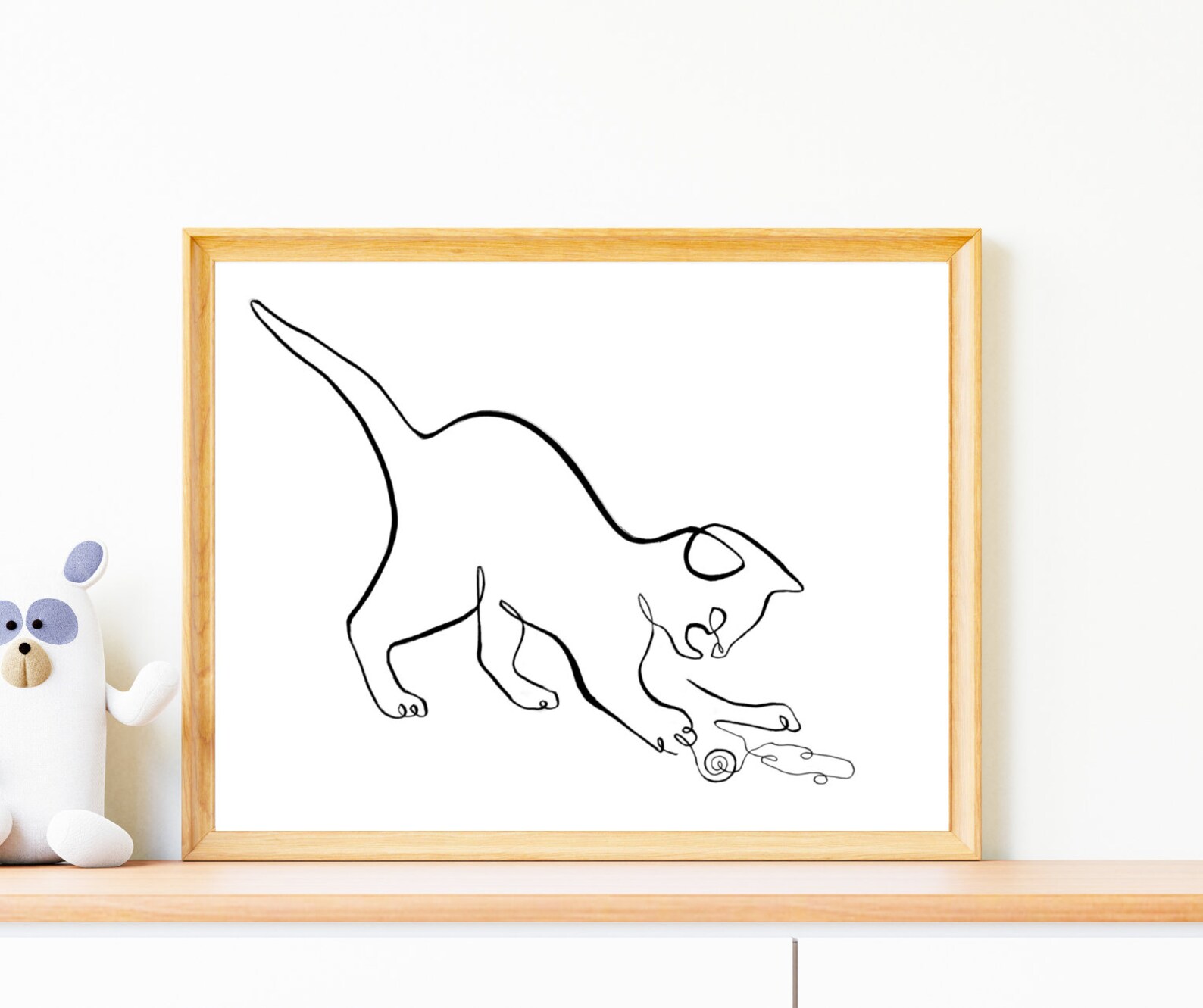 Cat Line Art Print: Minimalist Single Line Drawing (digital Download ...