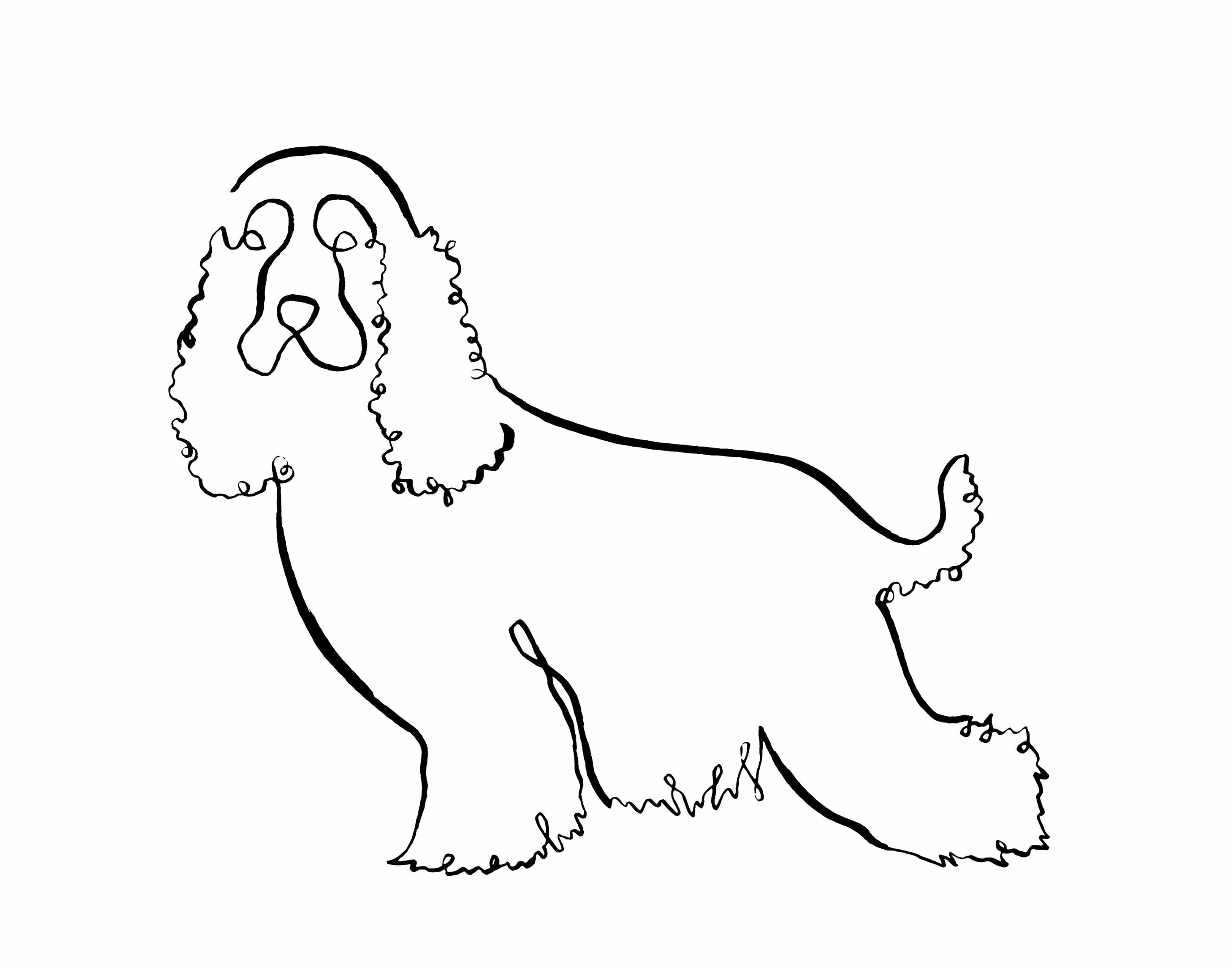 Cocker Spaniel Line Art Print: Modern Minimalist Dog Portrait (digital ...