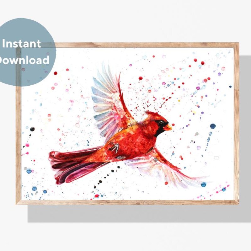 Cardinal in Flight - Etsy
