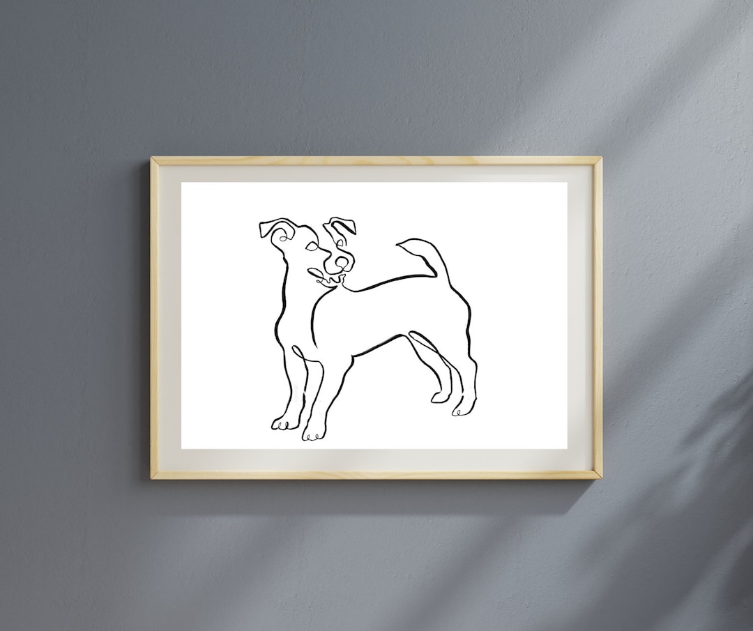 Abstract Single Line Drawing of Jack Russell Terrier Dog, Single Line ...