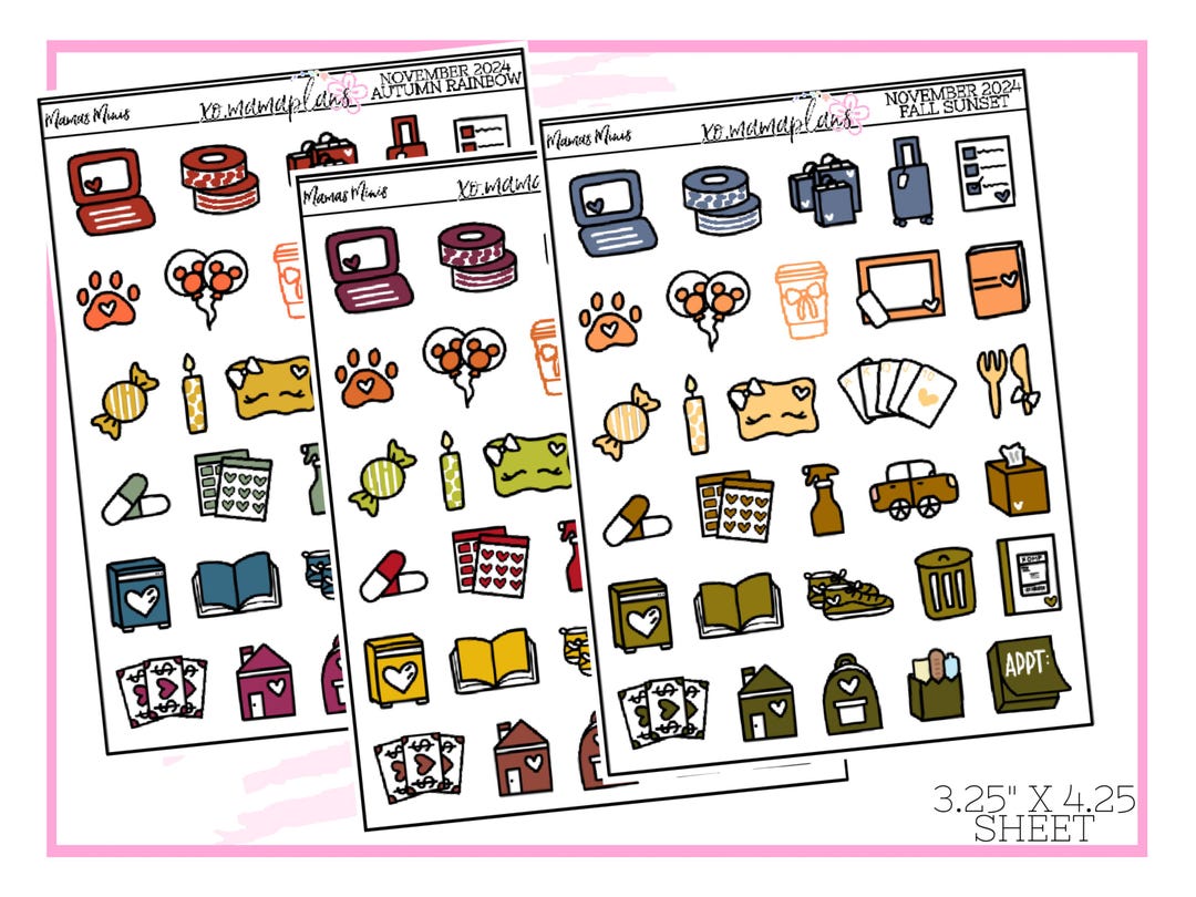 Mamas Minis - November 2024 Samplers | Planner Stickers - Etsy
