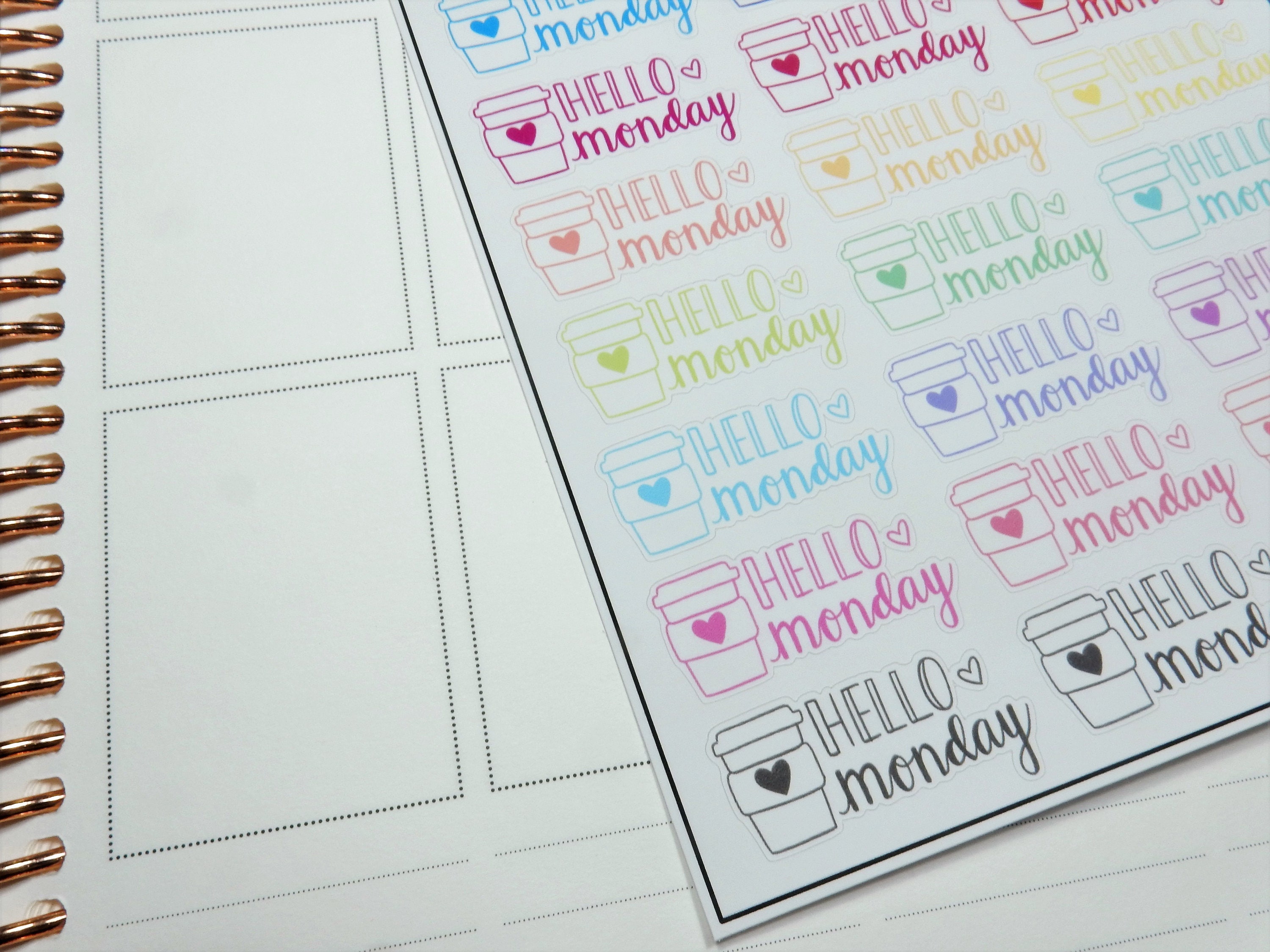 XOMP Doodles Hello Monday Hand Drawn Stickers Planner | Etsy