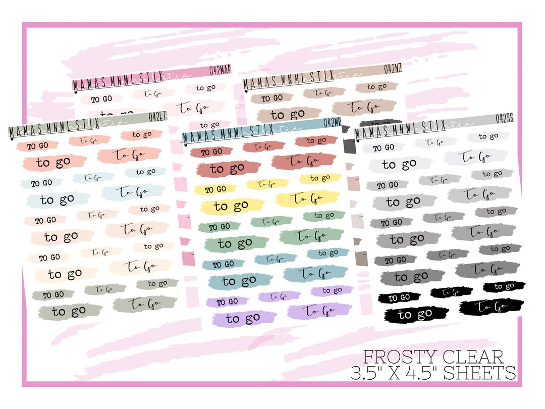 042 MNML STIX to Go Swatches Clear Matte Planner Stickers - Etsy