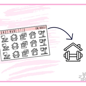 MNML STIX- Minimal Black Icons 8 | Clear Matte Planner Stickers - Etsy