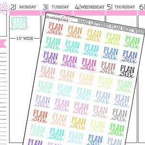 Hand Lettered Plan Next Week | Planner Stickers - Etsy
