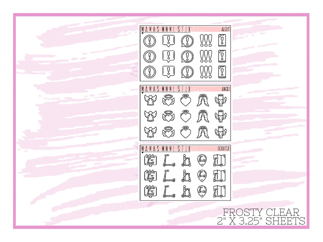 MNML STIX Minimal Black Icons 10 Clear Matte Planner Stickers - Etsy MNML STIX Minimal Black Icons 10 Clear Matte Planner Stickers - Etsy