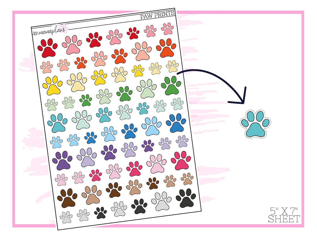 Paw Print | Planner Stickers - Etsy