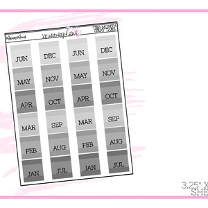 Mamas Minis - Tini Month Tabs | Planner Stickers - Etsy