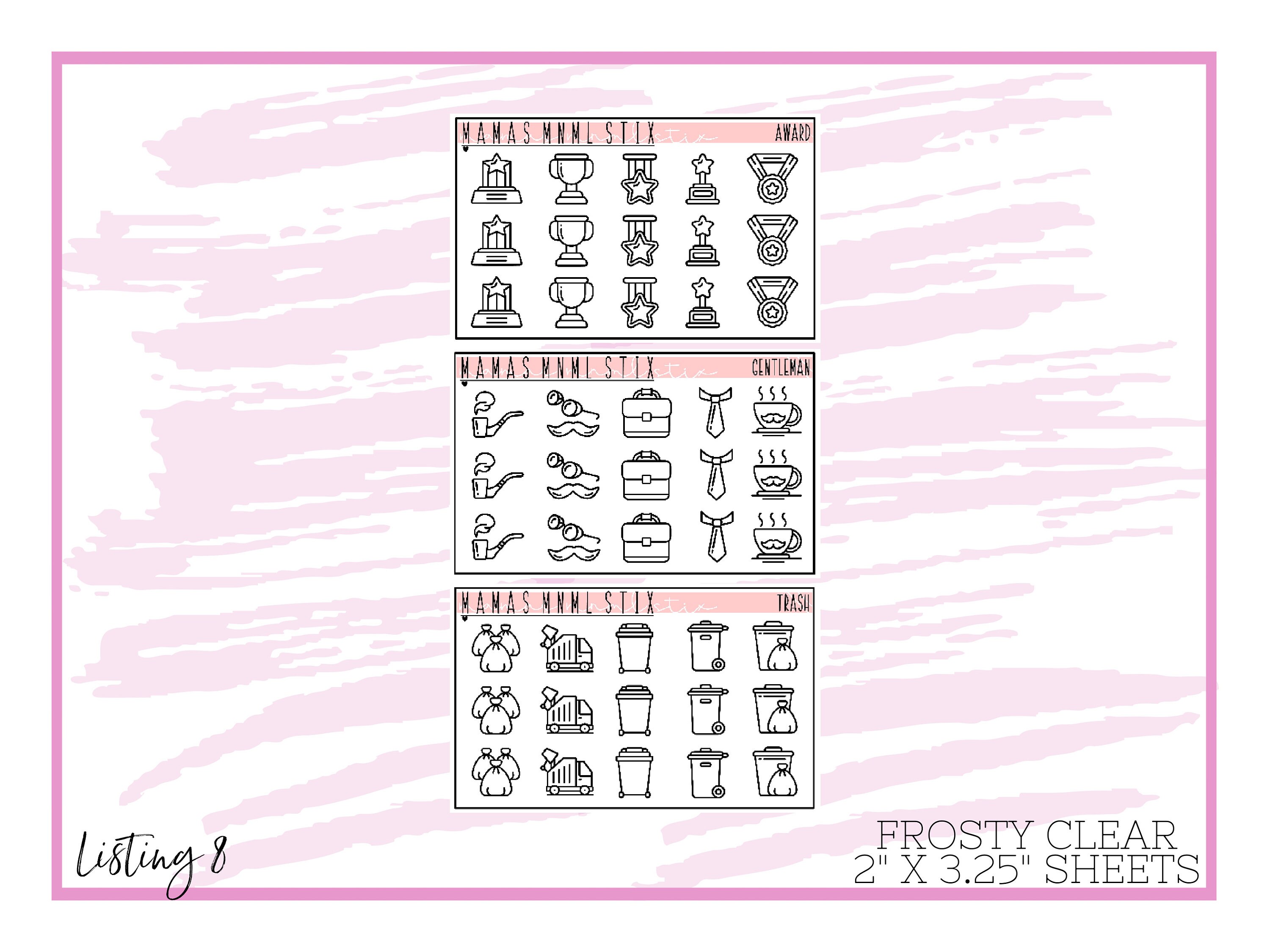 MNML STIX Minimal Black Icons 8 Clear Matte Planner - Etsy MNML STIX Minimal Black Icons 8 Clear Matte Planner - Etsy