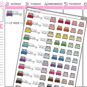Bed Icons | Planner Stickers - Etsy