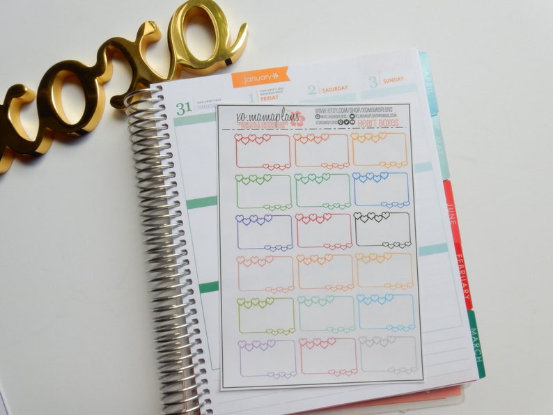 Heart Border Boxes Planner Stickers Perfect for Any Planner | Etsy