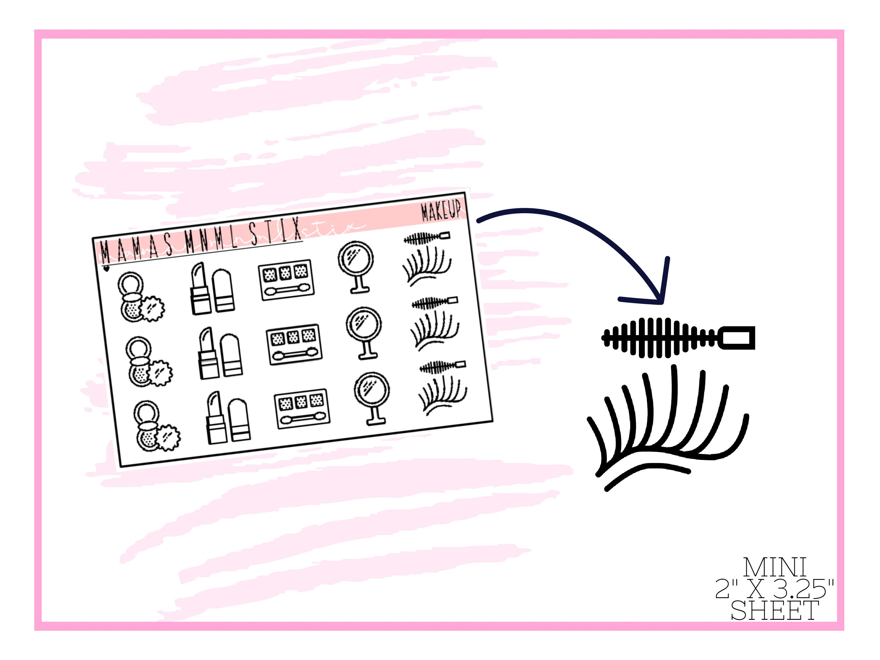 MNML STIX Minimal Black Icons 3 Clear Matte Planner | Etsy