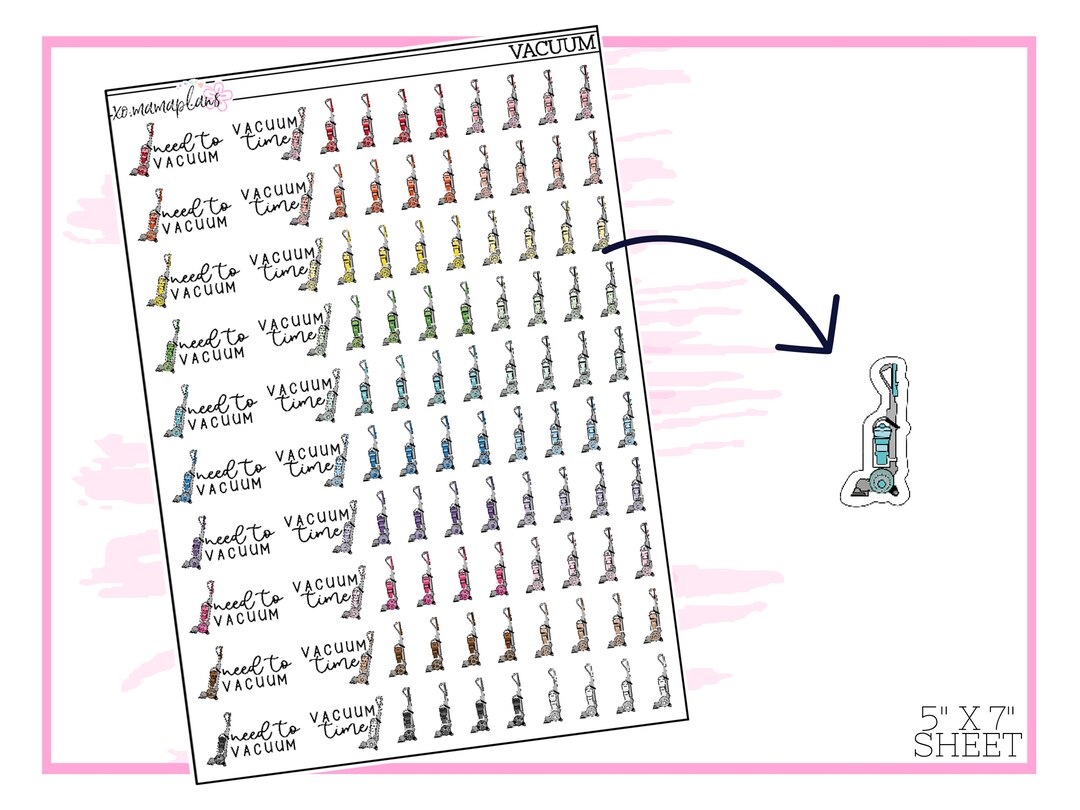 Vacuum | Planner Stickers - Etsy