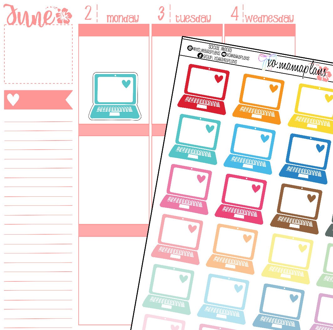 Laptop Planner Stickers Perfect for Any Planner | Etsy