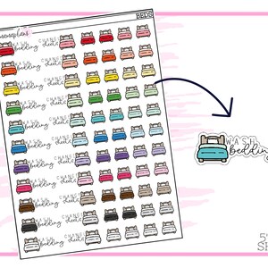 Bed Icons | Planner Stickers - Etsy