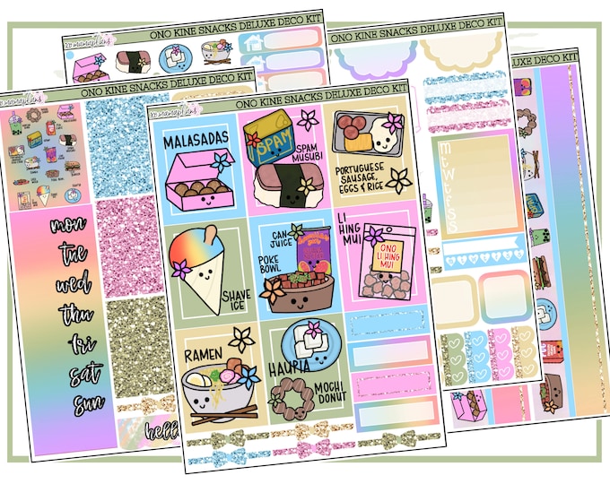 Ono Kine Snacks Deluxe Deco Kit | Planner Sticker Kit - Etsy