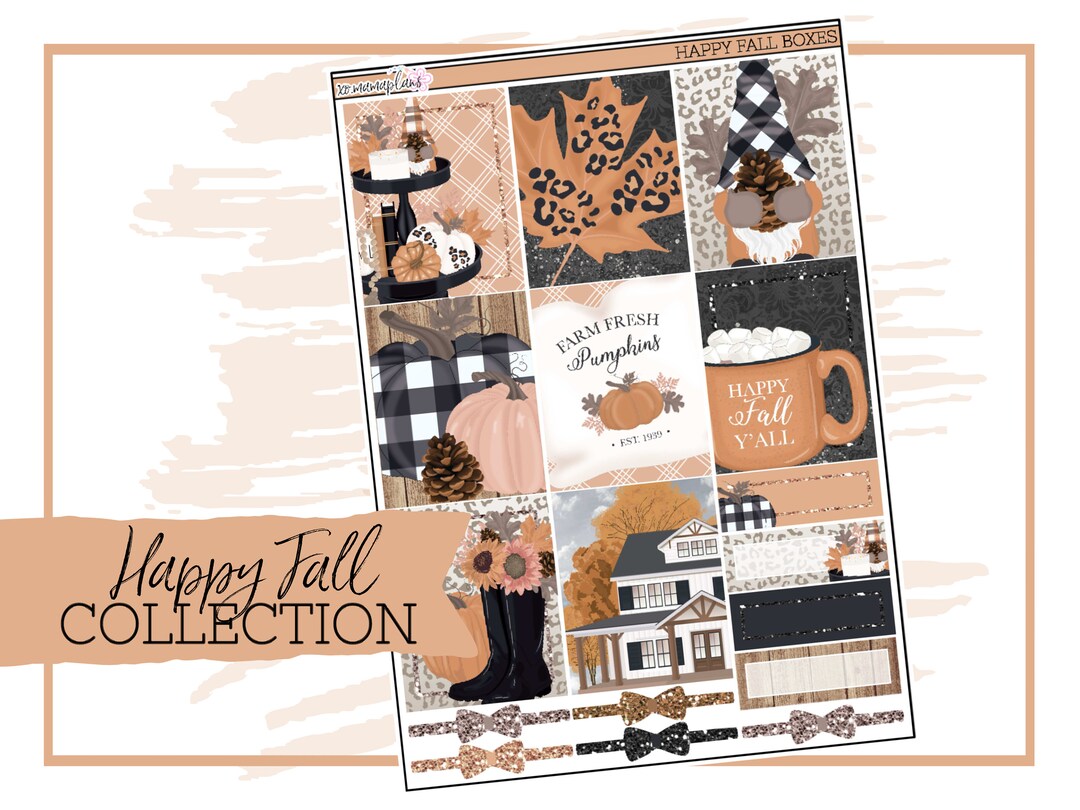 Happy Fall Collection Planner Sticker Kit - Etsy