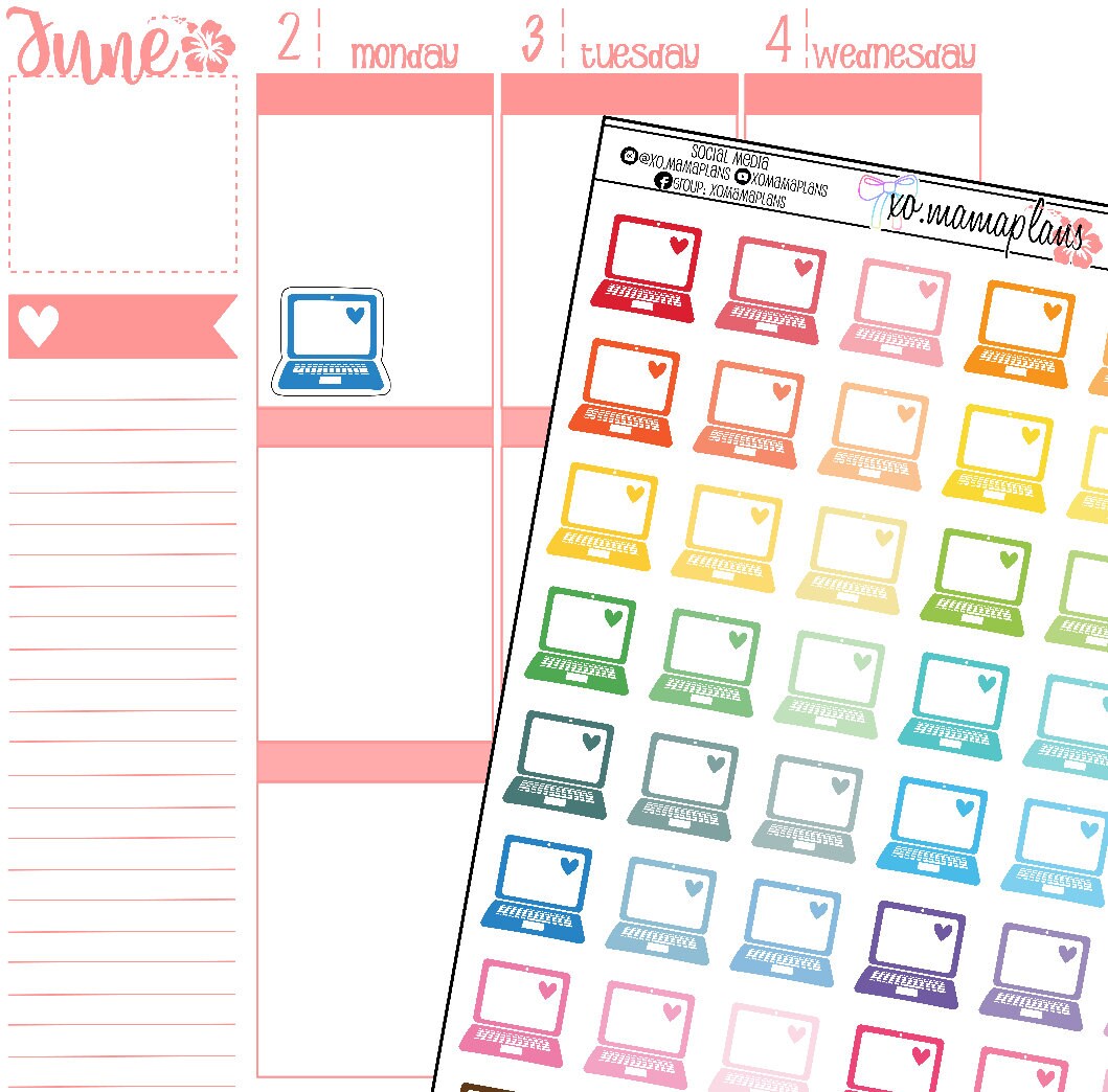 Laptop Planner Stickers Perfect for Any Planner | Etsy
