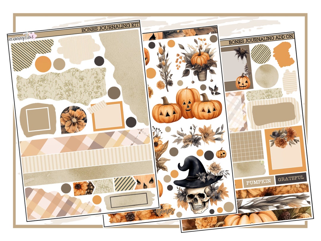 Bones Journaling Kit | Planner Sticker Kit - Etsy