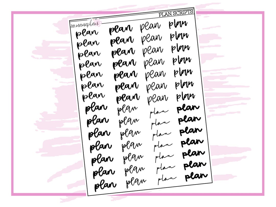 Plan Scripts | Planner Stickers - Etsy