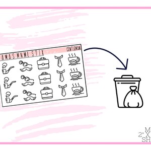 MNML STIX Minimal Black Icons 8 Clear Matte Planner Stickers - Etsy