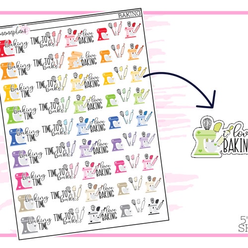 Kitchen Mixer Planner Stickers Baking Planner Stickers - Etsy
