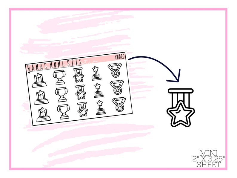 MNML STIX- Minimal Black Icons 8 | Clear Matte Planner Stickers - Etsy