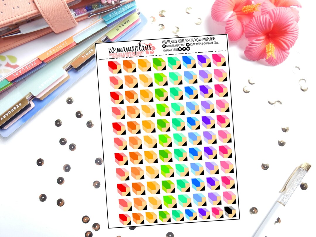 Pencil Corner Planner Stickers Great for Any Planner - Etsy