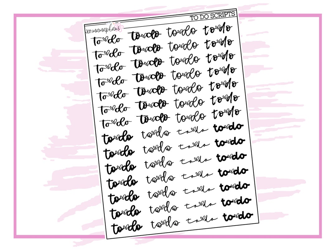To Do Scripts | Planner Stickers - Etsy