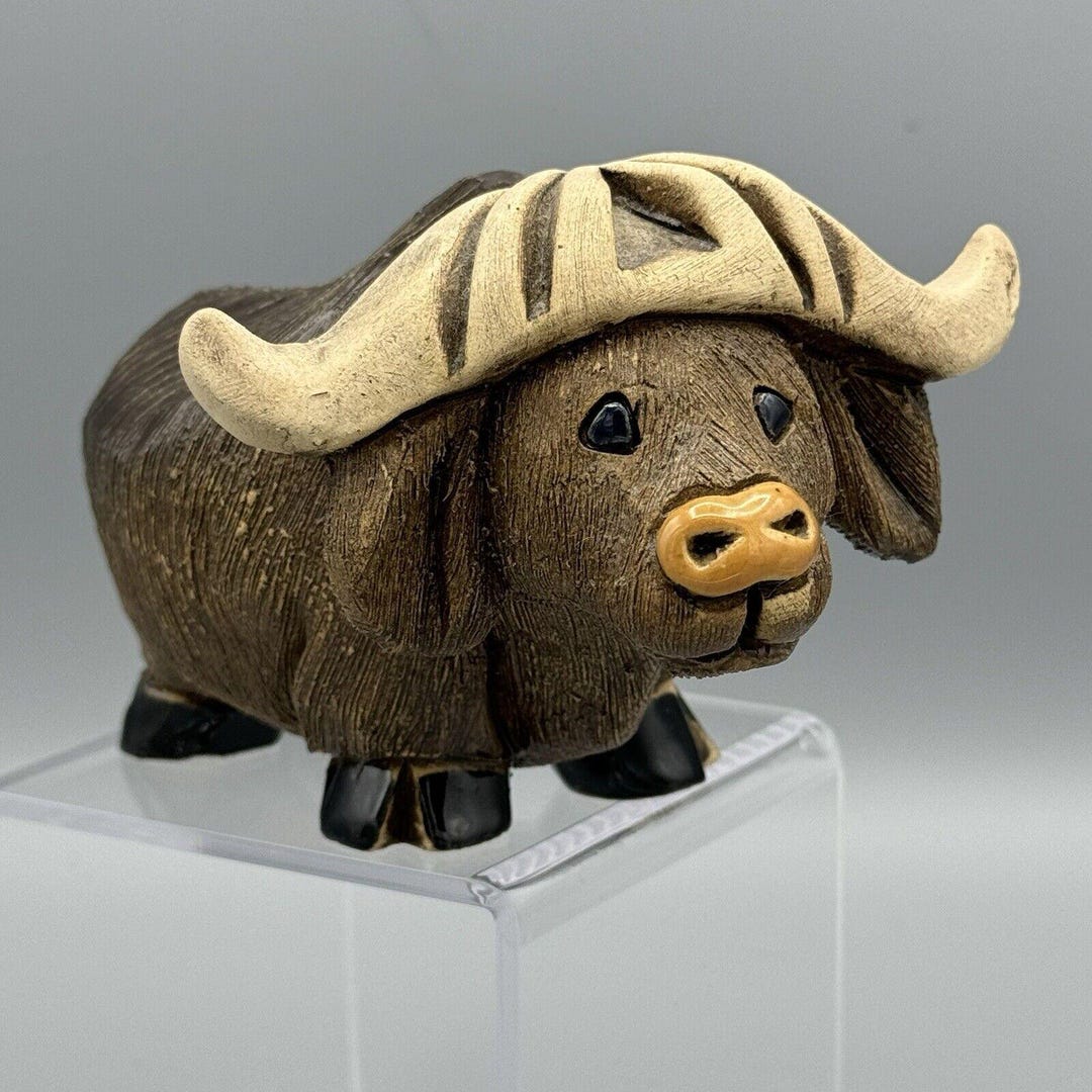 Artesania Rinconada African Water Buffalo #89 Figurine Signed Uruguay ...