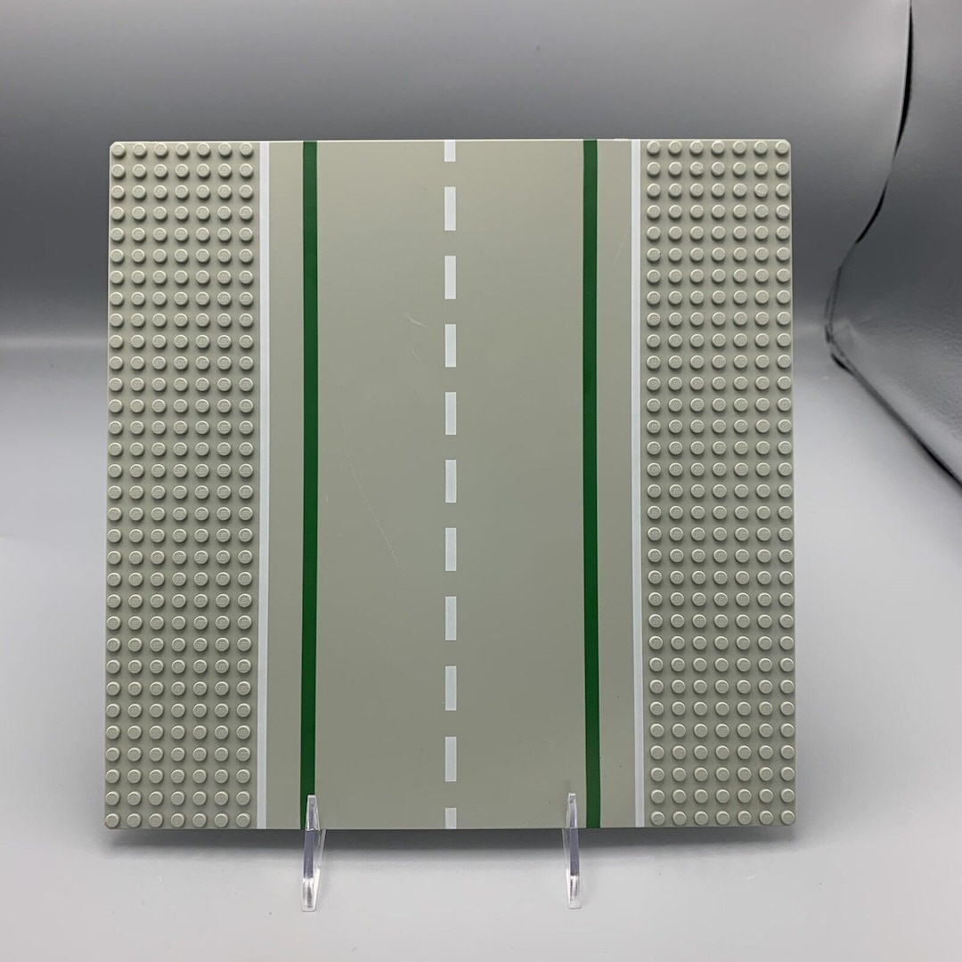 Vintage LEGO Gray Platform Base Plate Straight Road White Sidelines ...